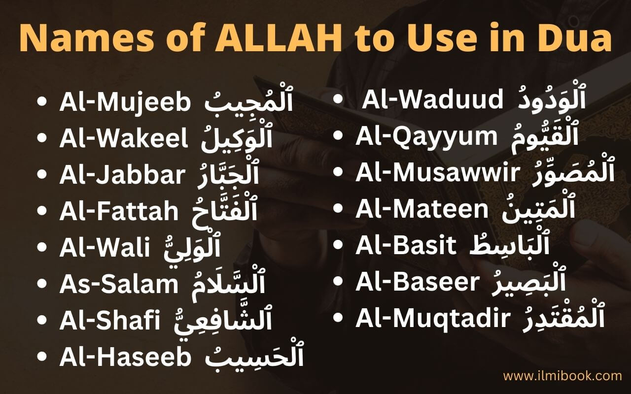 Names of ALLAH to Use In Dua - IlmiBook